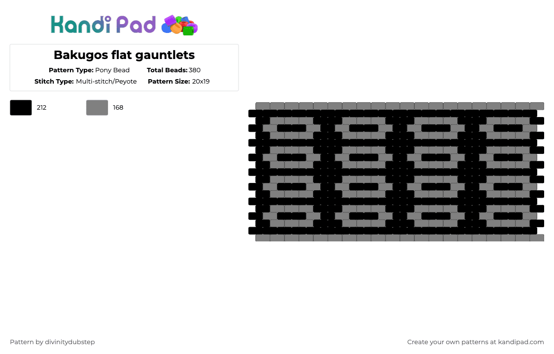 Bakugos flat gauntlets Pony Bead Pattern - Kandi Pad | Kandi Patterns ...