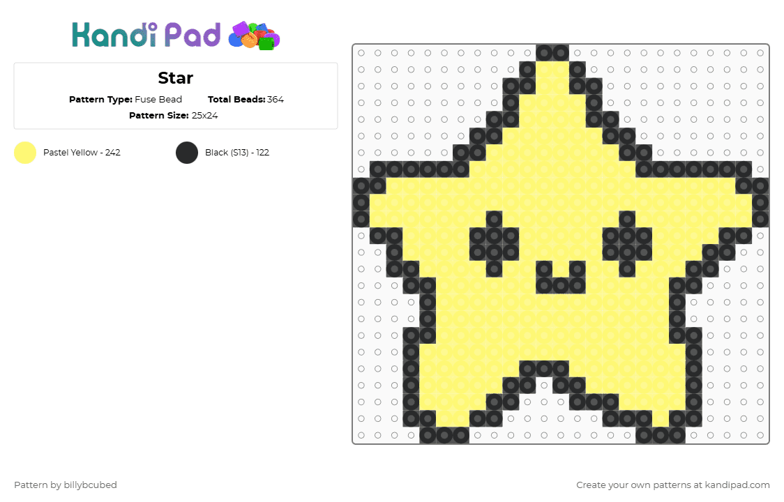 Star Fuse Bead Pattern - Kandi Pad | Kandi Patterns, Fuse Bead Patterns ...