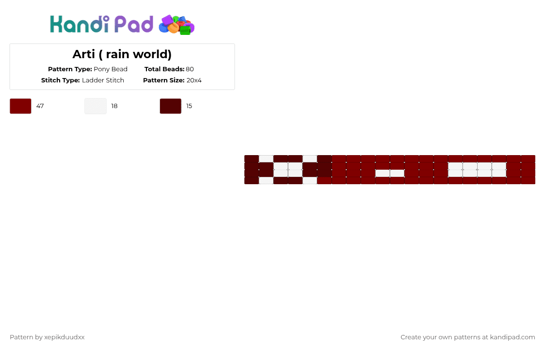 Arti ( rain world) Pony Bead Pattern - Kandi Pad | Kandi Patterns, Fuse ...