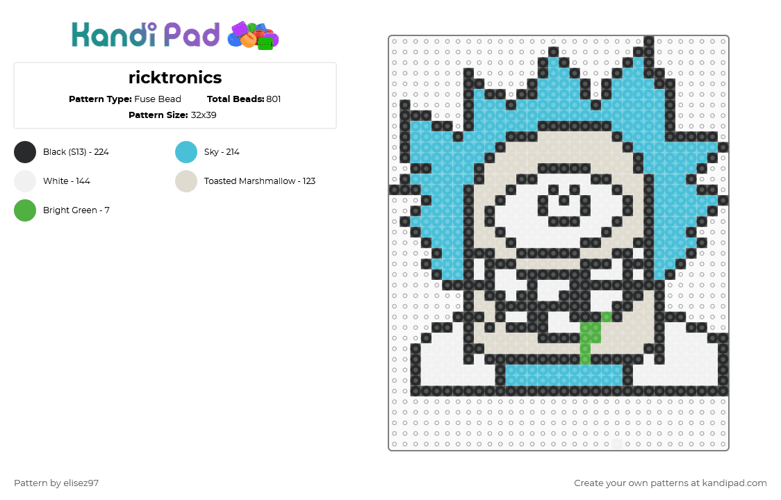 Ricktronics Fuse Bead Pattern - Kandi Pad | Kandi Patterns, Fuse Bead ...