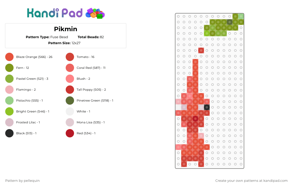 Pikmin Fuse Bead Pattern - Kandi Pad | Kandi Patterns, Fuse Bead ...