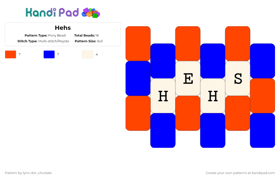 Hehs Pony Bead Pattern - Kandi Pad | Kandi Patterns, Fuse Bead Patterns ...