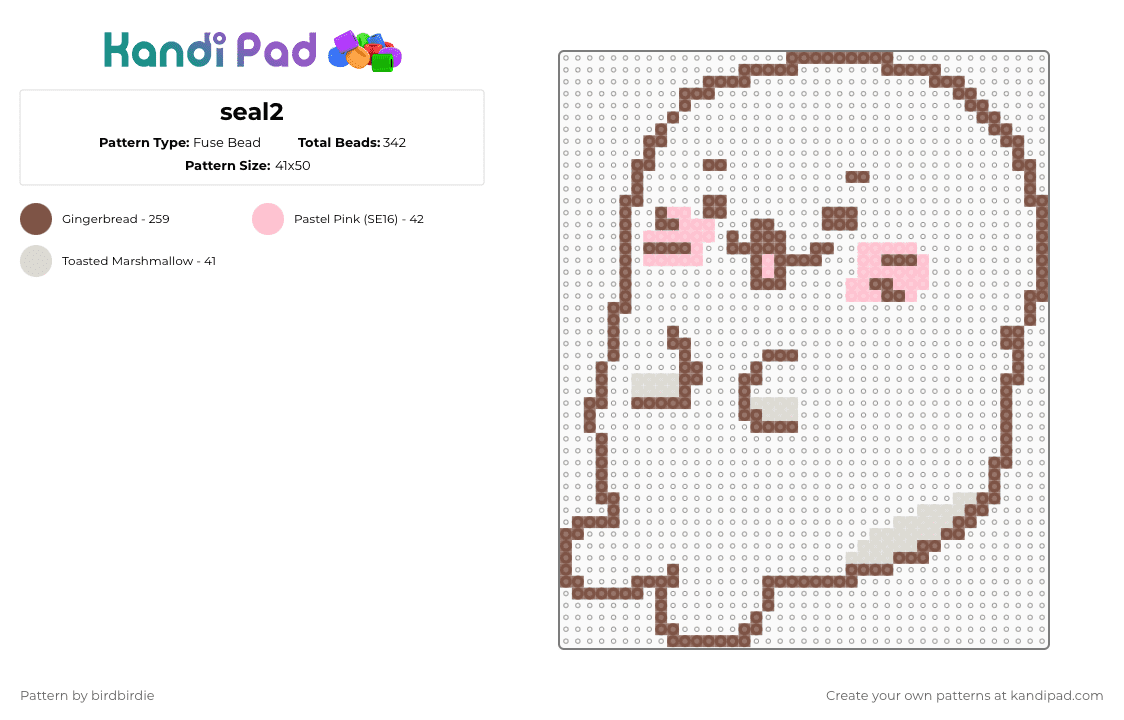 Seal2 Fuse Bead Pattern - Kandi Pad | Kandi Patterns, Fuse Bead ...