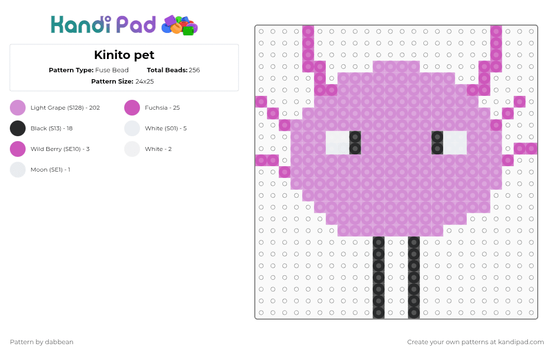 Kinito pet Fuse Bead Pattern - Kandi Pad | Kandi Patterns, Fuse Bead ...