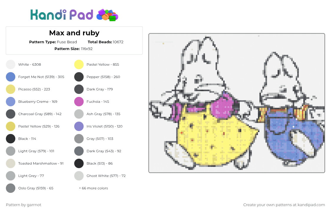 Max and ruby Fuse Bead Pattern - Kandi Pad | Kandi Patterns, Fuse Bead ...