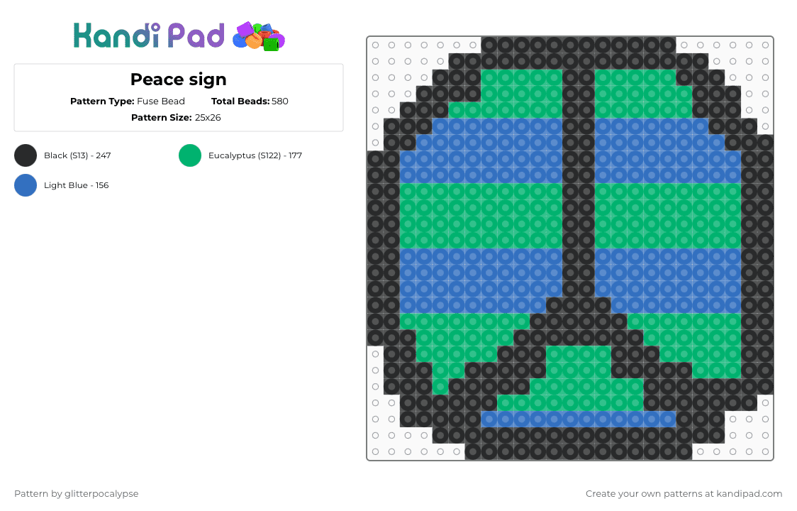 Peace sign Fuse Bead Pattern - Kandi Pad | Kandi Patterns, Fuse Bead ...