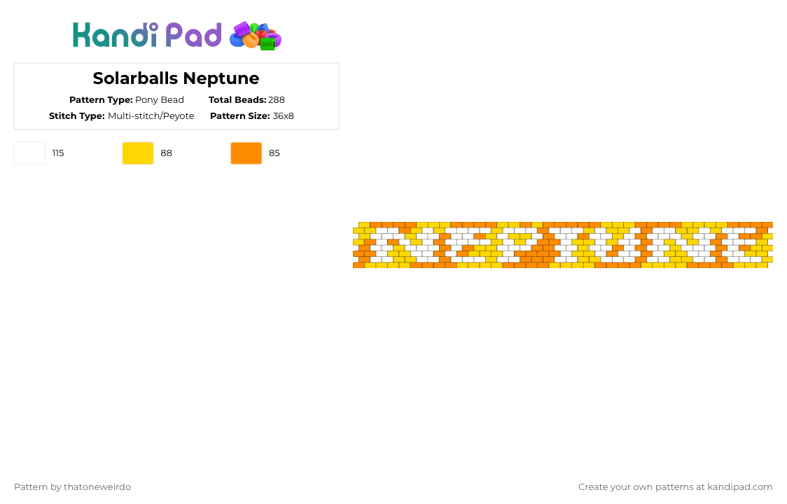Solarballs Neptune Pony Bead Pattern - Kandi Pad | Kandi Patterns, Fuse ...