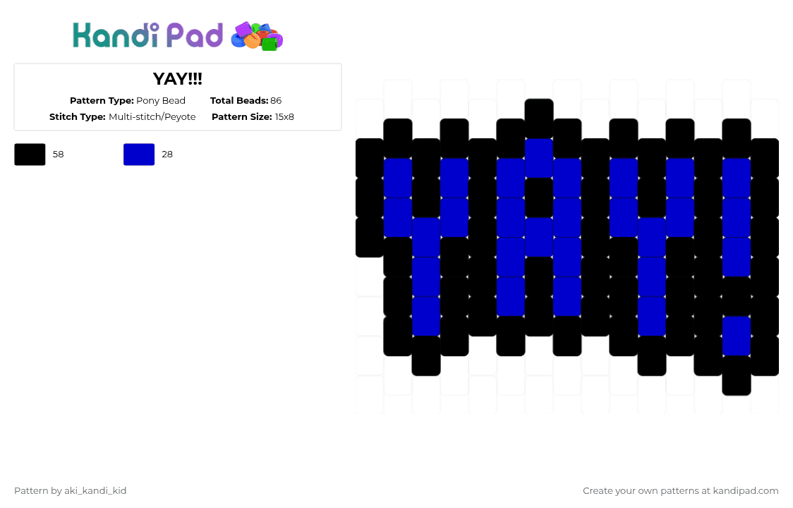 YAY!!! Pony Bead Pattern - Kandi Pad | Kandi Patterns, Fuse Bead ...