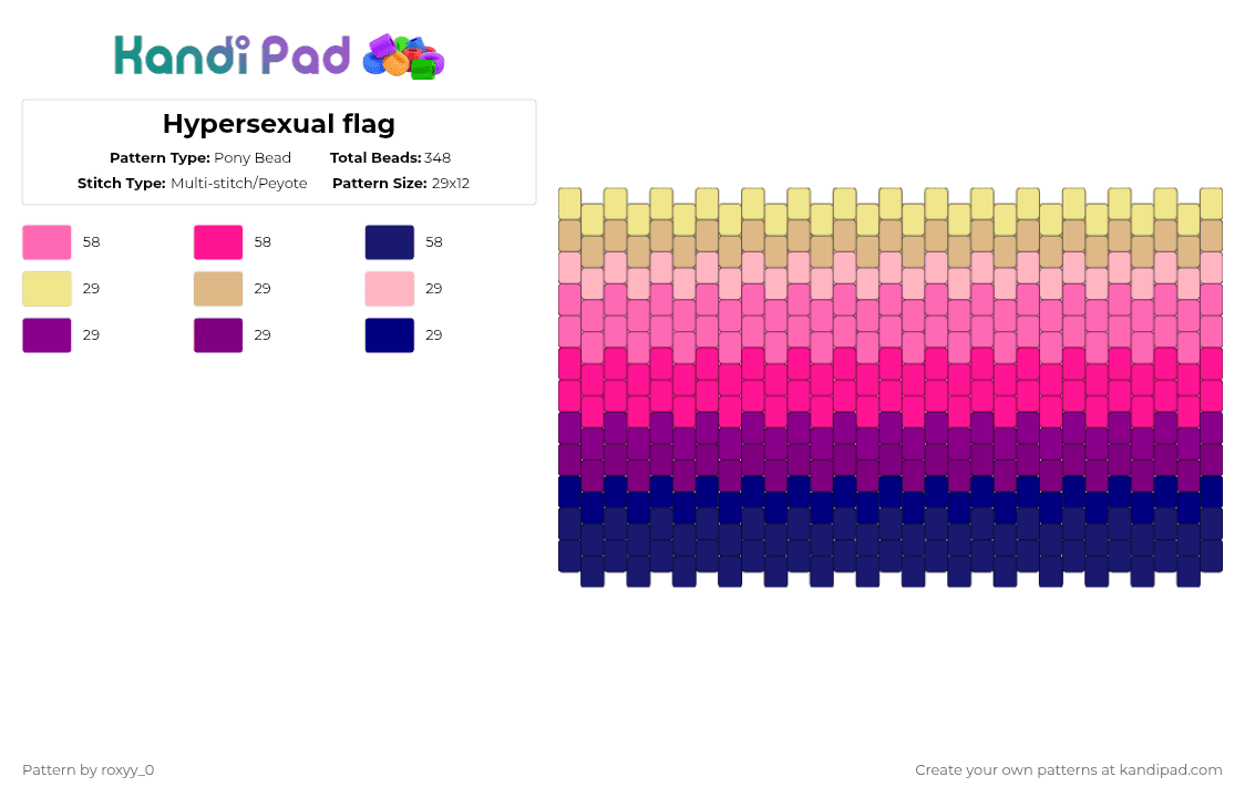 Hypersexual flag Pony Bead Pattern - Kandi Pad | Kandi Patterns, Fuse ...