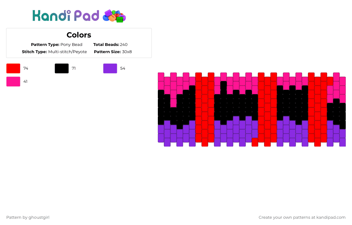 Colors Pony Bead Pattern - Kandi Pad | Kandi Patterns, Fuse Bead ...