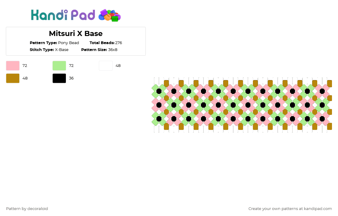 Mitsuri X Base Pony Bead Pattern - Kandi Pad | Kandi Patterns, Fuse ...