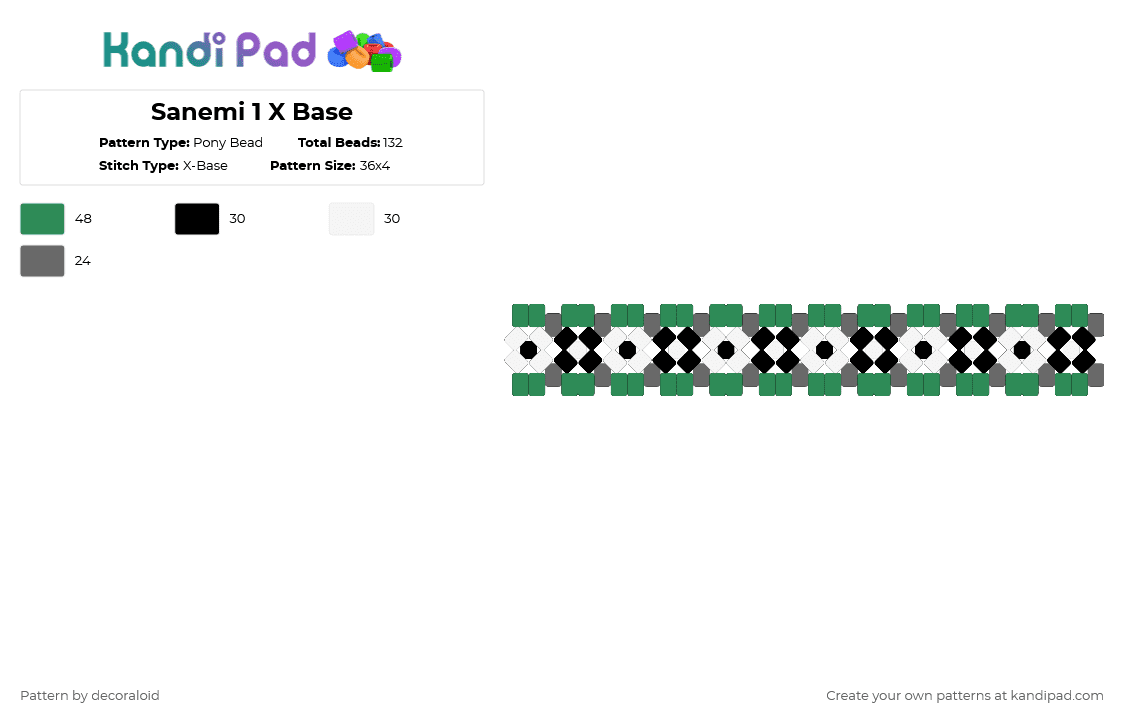 Sanemi 1 X Base Pony Bead Pattern - Kandi Pad | Kandi Patterns, Fuse ...