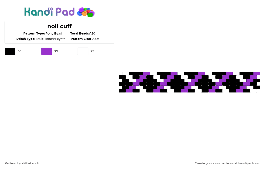 Noli cuff Pony Bead Pattern - Kandi Pad | Kandi Patterns, Fuse Bead ...