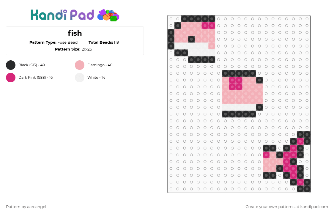 Fish Fuse Bead Pattern - Kandi Pad | Kandi Patterns, Fuse Bead Patterns ...