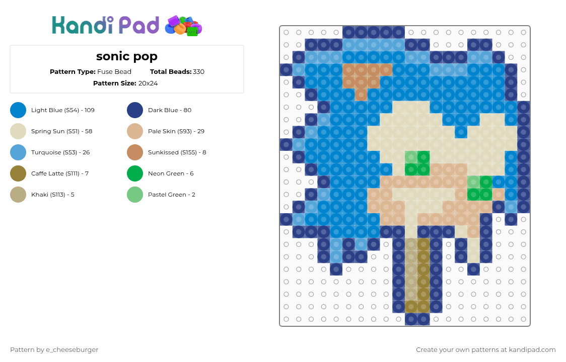 Sonic pop Fuse Bead Pattern - Kandi Pad | Kandi Patterns, Fuse Bead ...