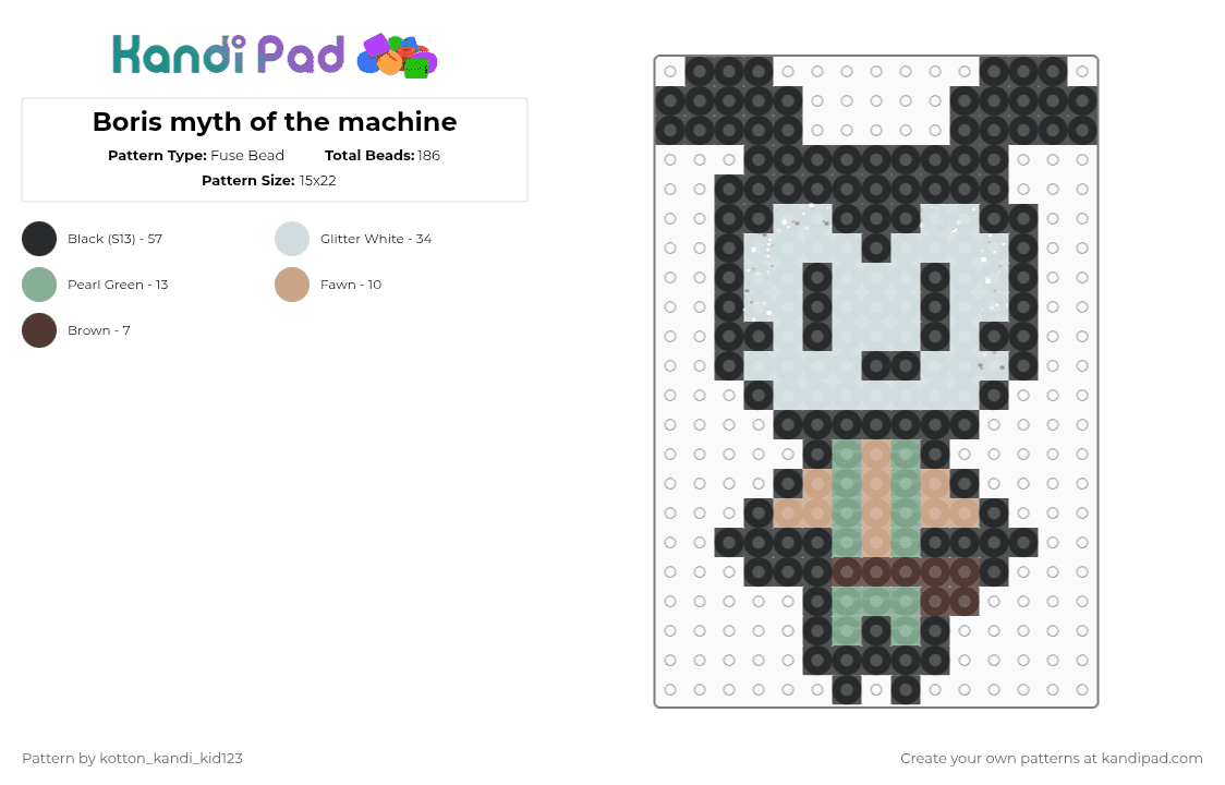 Boris myth of the machine Fuse Bead Pattern - Kandi Pad | Kandi ...
