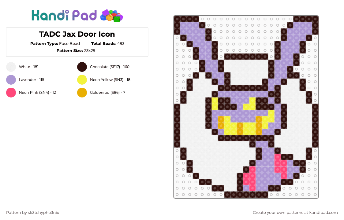 TADC Jax Door Icon Fuse Bead Pattern - Kandi Pad | Kandi Patterns, Fuse ...