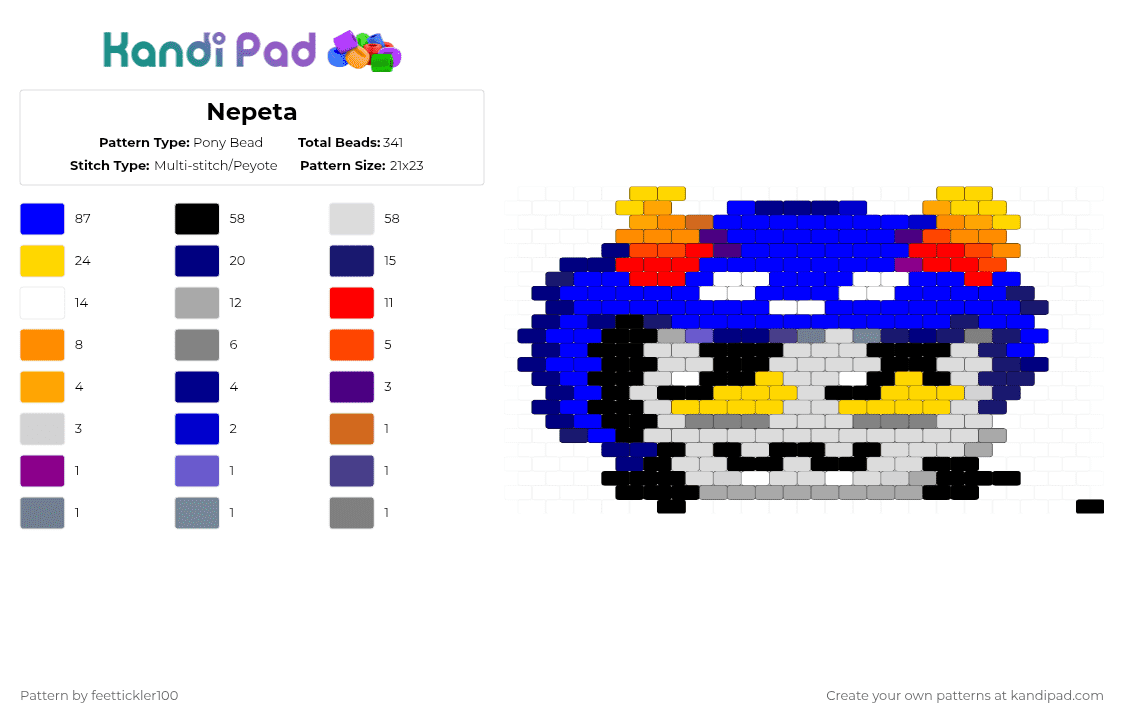 Nepeta Pony Bead Pattern - Kandi Pad | Kandi Patterns, Fuse Bead ...