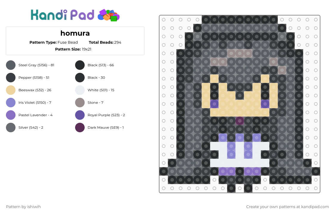 Homura Fuse Bead Pattern - Kandi Pad | Kandi Patterns, Fuse Bead ...