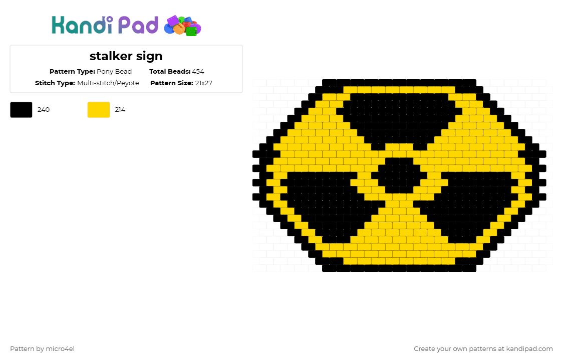 Stalker sign Pony Bead Pattern - Kandi Pad | Kandi Patterns, Fuse Bead ...