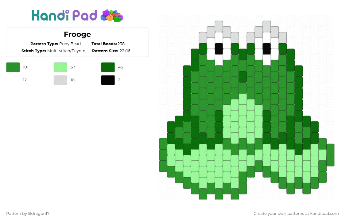 Frooge Pony Bead Pattern - Kandi Pad | Kandi Patterns, Fuse Bead ...