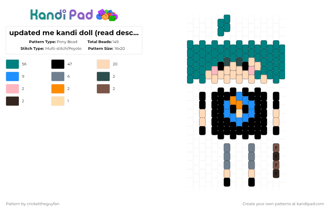 Updated me kandi doll (read description) Pony Bead Pattern - Kandi Pad ...