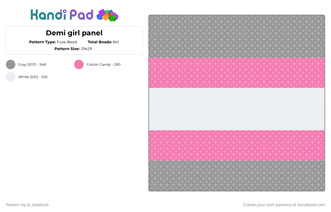 Demi girl panel Fuse Bead Pattern - Kandi Pad | Kandi Patterns, Fuse ...