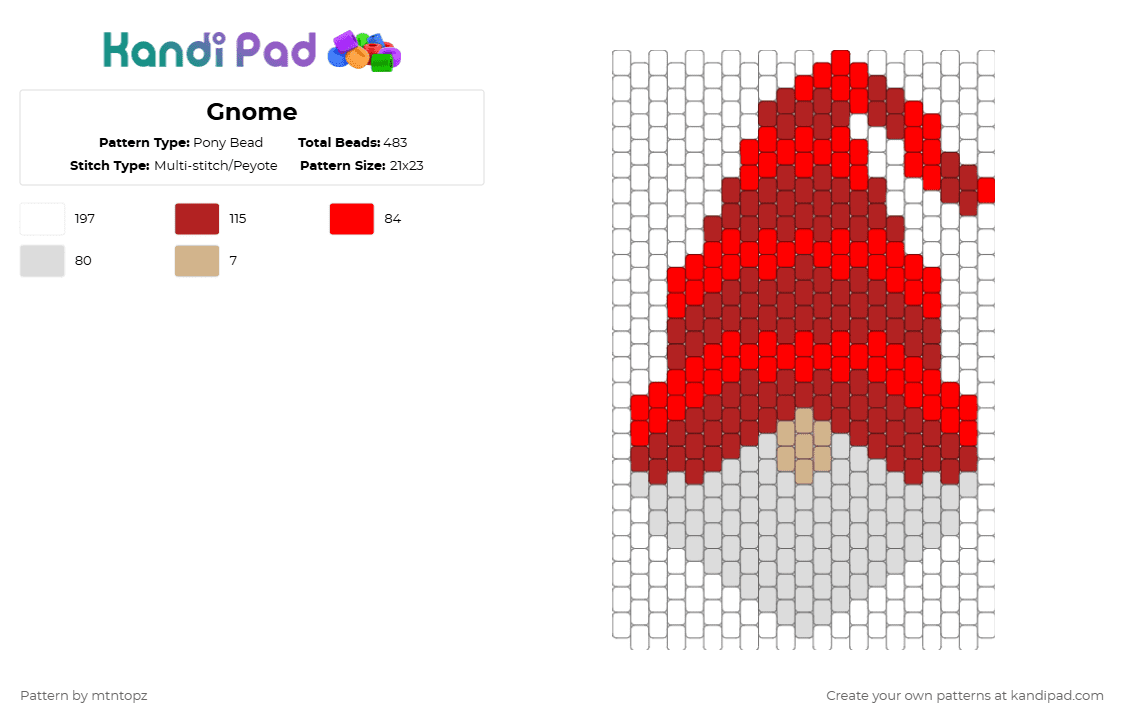 Gnome Pony Bead Pattern - Kandi Pad | Kandi Patterns, Fuse Bead ...