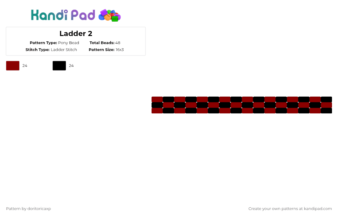 Ladder 2 Pony Bead Pattern - Kandi Pad | Kandi Patterns, Fuse Bead ...