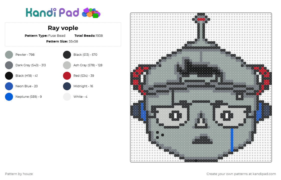 Ray vople Fuse Bead Pattern - Kandi Pad | Kandi Patterns, Fuse Bead ...