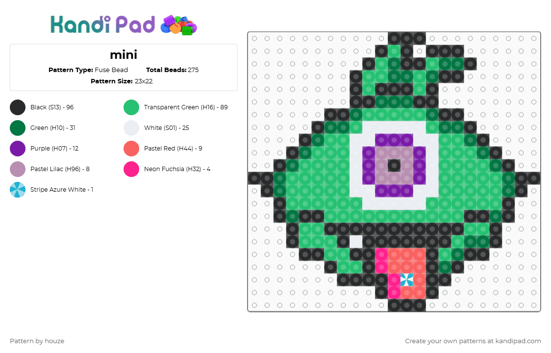 Mini Fuse Bead Pattern - Kandi Pad | Kandi Patterns, Fuse Bead Patterns ...