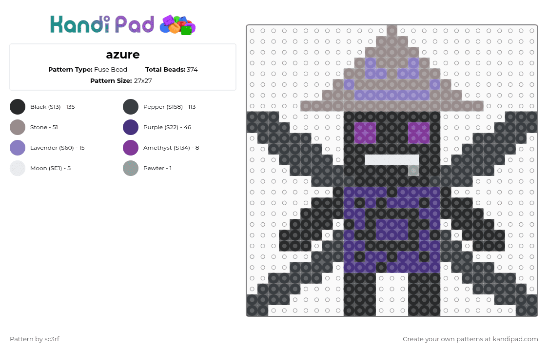 Azure Fuse Bead Pattern - Kandi Pad | Kandi Patterns, Fuse Bead ...