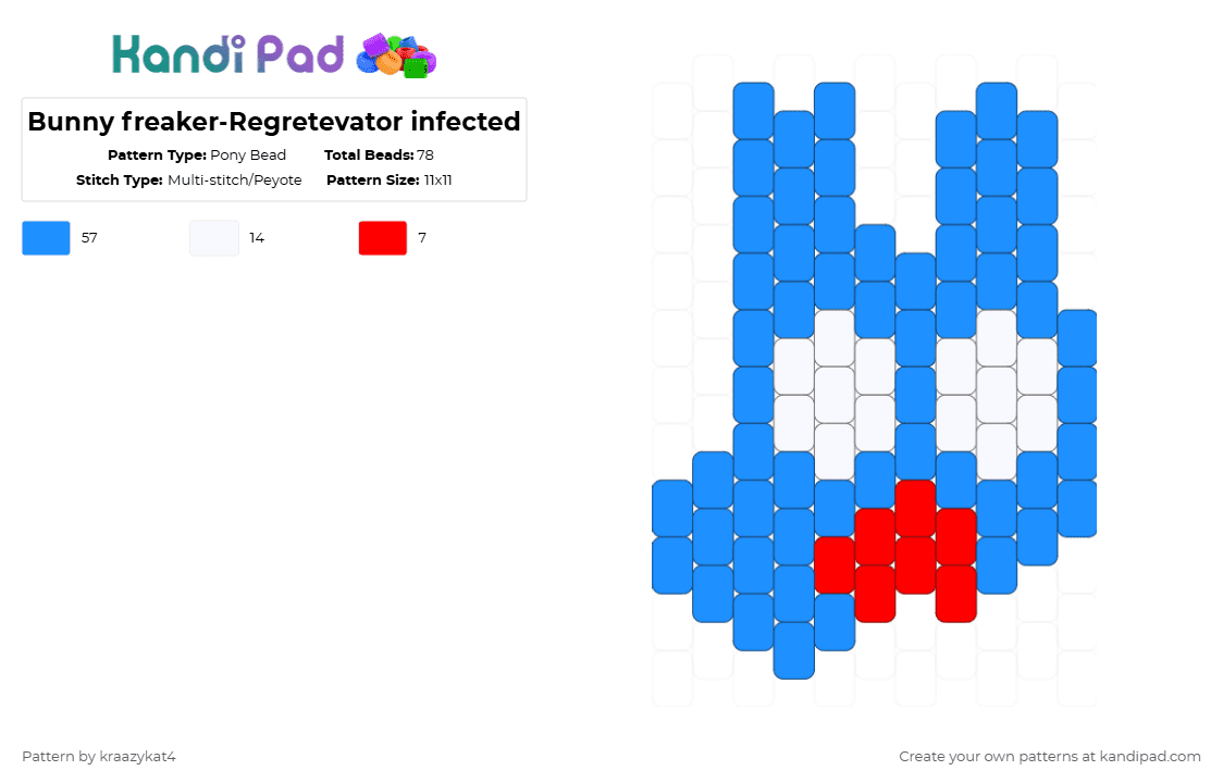 Bunny freaker-Regretevator infected Pony Bead Pattern - Kandi Pad ...