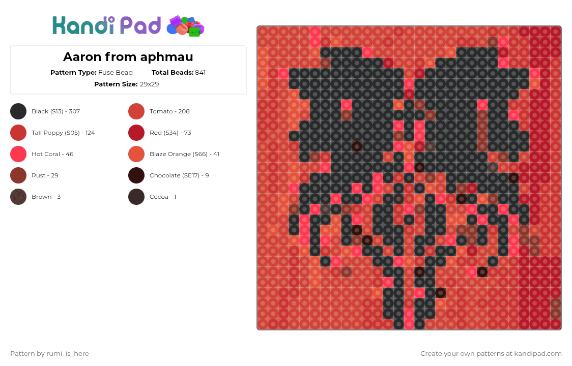 Aaron from aphmau Fuse Bead Pattern - Kandi Pad | Kandi Patterns, Fuse ...