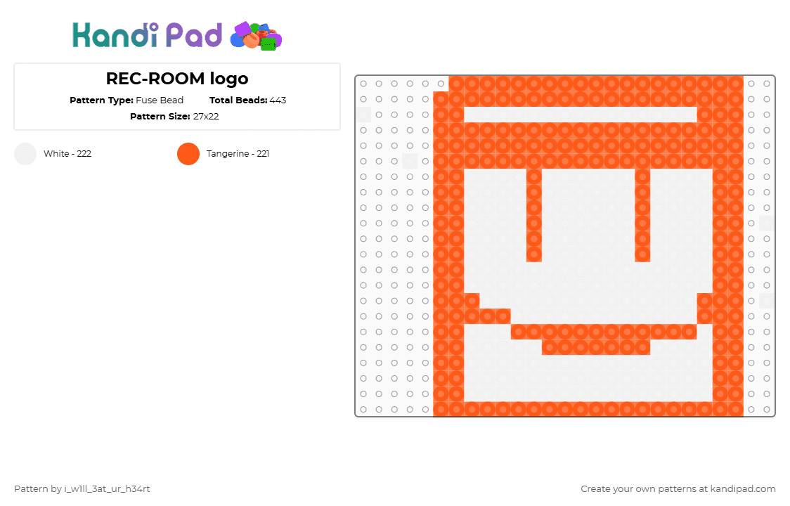 REC-ROOM logo Fuse Bead Pattern - Kandi Pad | Kandi Patterns, Fuse Bead ...
