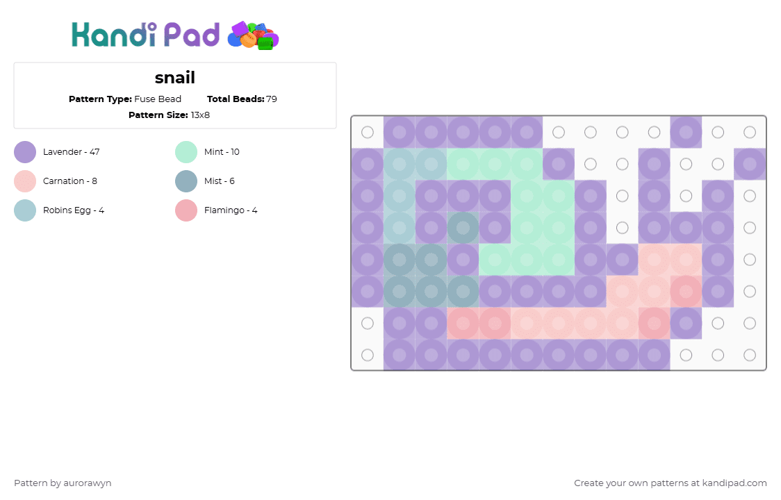 Snail Fuse Bead Pattern - Kandi Pad | Kandi Patterns, Fuse Bead ...