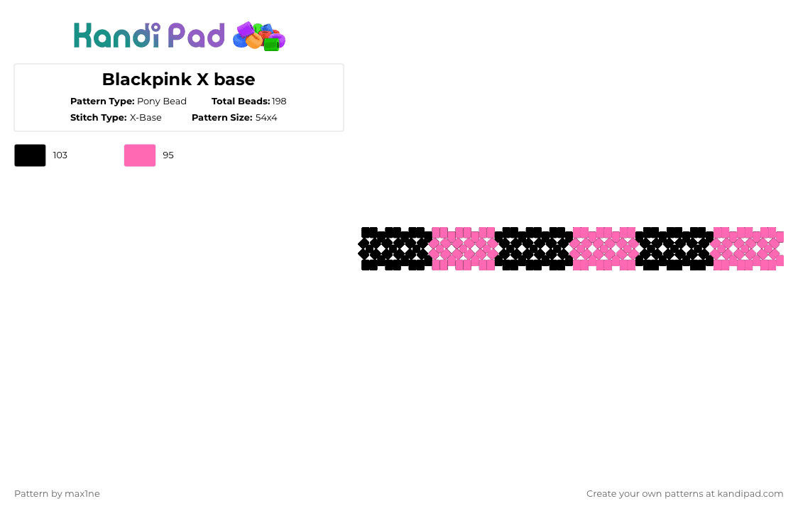 Blackpink X base Pony Bead Pattern - Kandi Pad | Kandi Patterns, Fuse ...