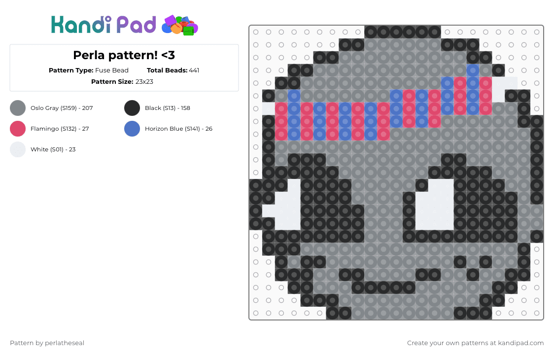 Perla pattern! Fuse Bead Pattern - Kandi Pad | Kandi Patterns, Fuse ...