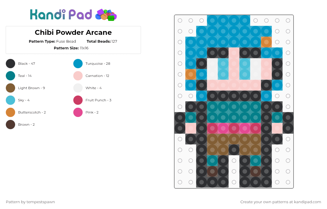 Chibi Powder Arcane Fuse Bead Pattern - Kandi Pad | Kandi Patterns ...