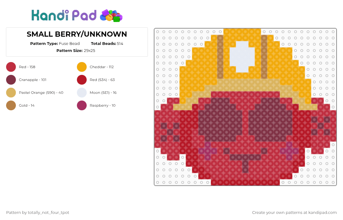 SMALL BERRY/UNKNOWN Fuse Bead Pattern - Kandi Pad | Kandi Patterns ...