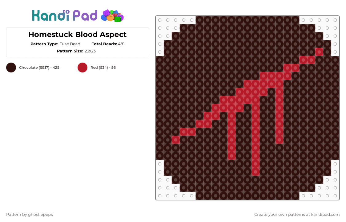 Homestuck Blood Aspect Fuse Bead Pattern - Kandi Pad | Kandi Patterns ...