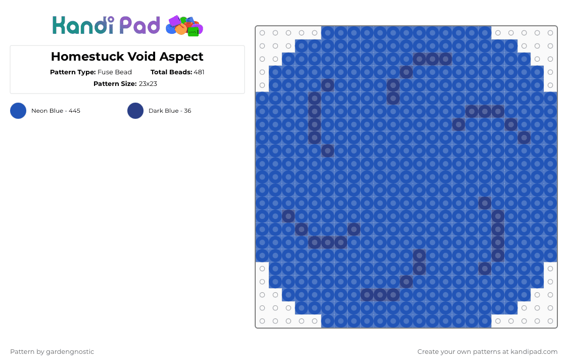 Homestuck Void Aspect Fuse Bead Pattern - Kandi Pad | Kandi Patterns ...