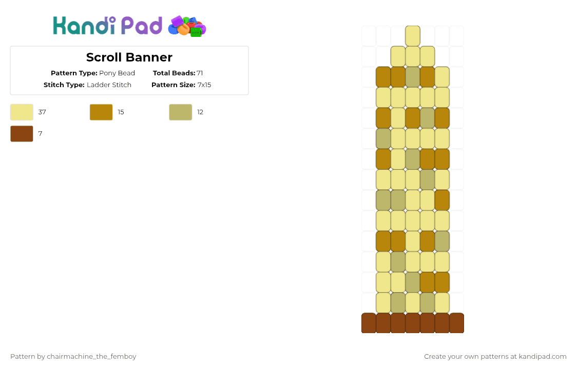Scroll Banner Pony Bead Pattern - Kandi Pad | Kandi Patterns, Fuse Bead ...