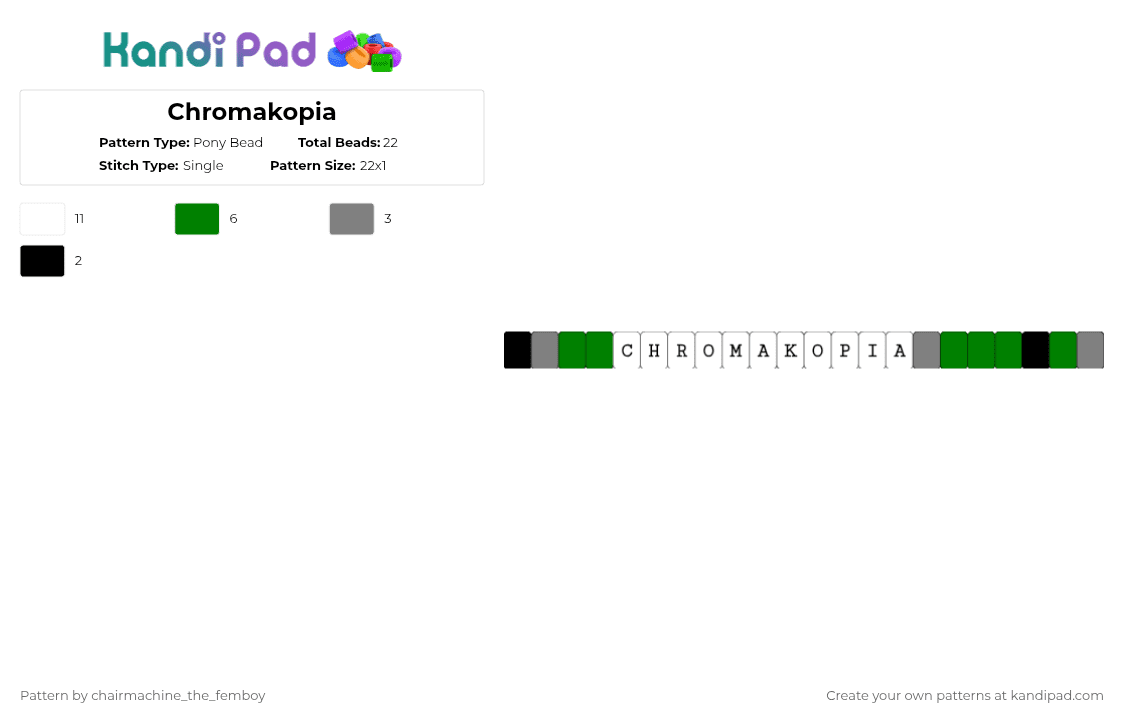 Chromakopia Pony Bead Pattern - Kandi Pad | Kandi Patterns, Fuse Bead ...