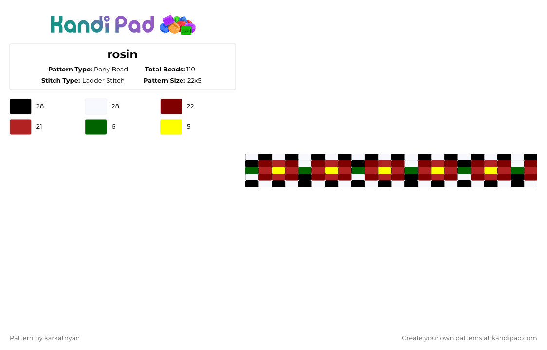 Rosin Pony Bead Pattern - Kandi Pad | Kandi Patterns, Fuse Bead ...