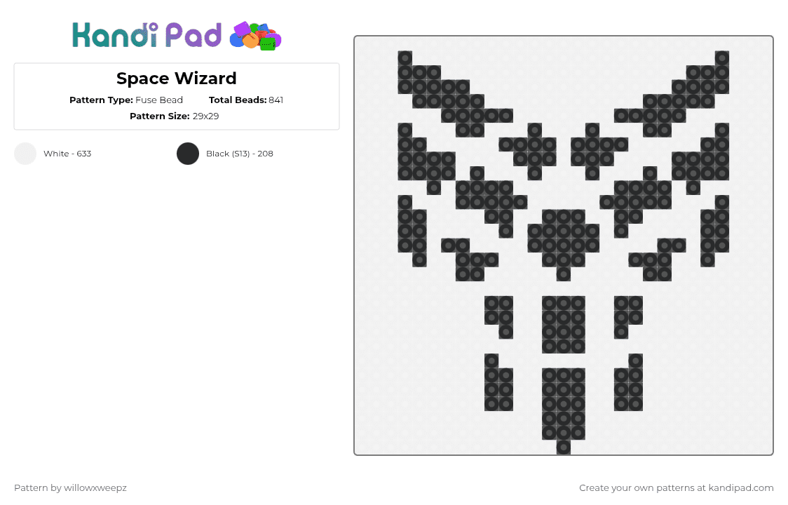 Space Wizard Fuse Bead Pattern - Kandi Pad | Kandi Patterns, Fuse Bead ...
