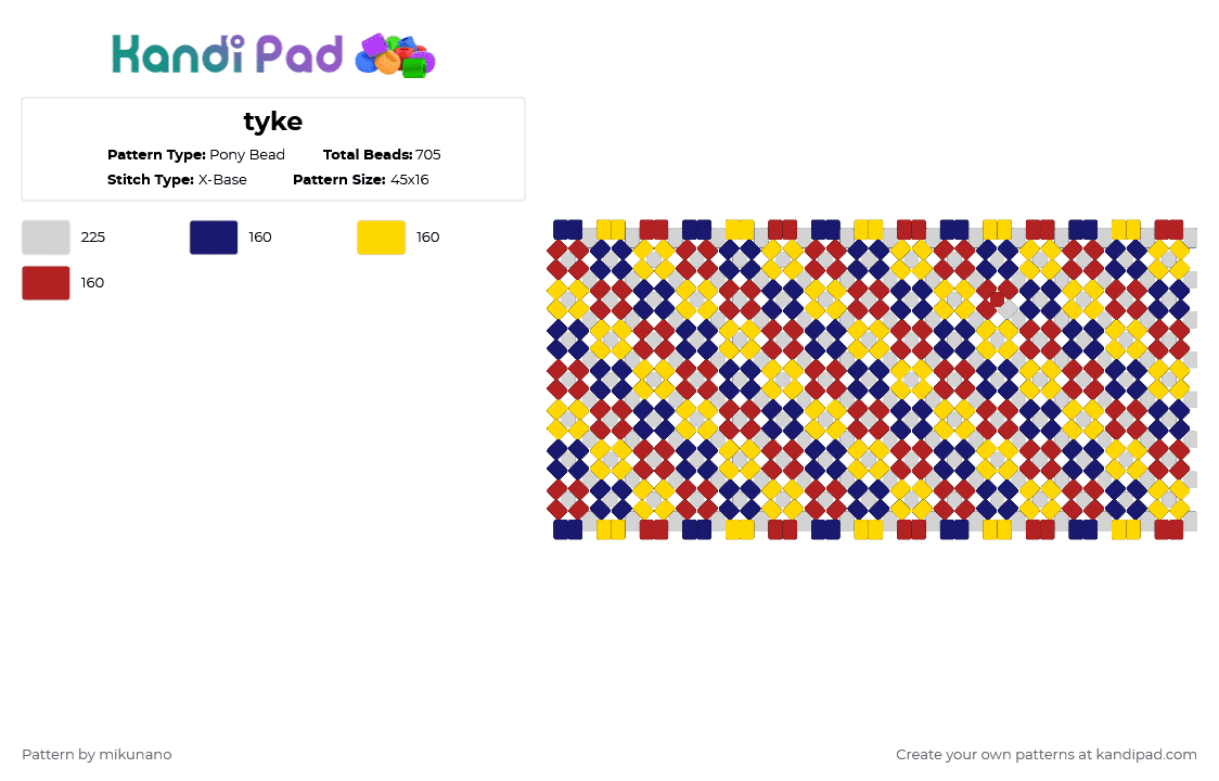Tyke Pony Bead Pattern - Kandi Pad | Kandi Patterns, Fuse Bead Patterns ...