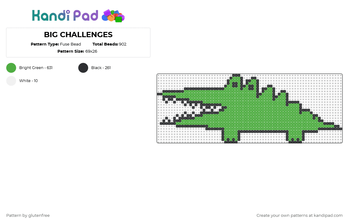 BIG CHALLENGES Fuse Bead Pattern - Kandi Pad | Kandi Patterns, Fuse ...