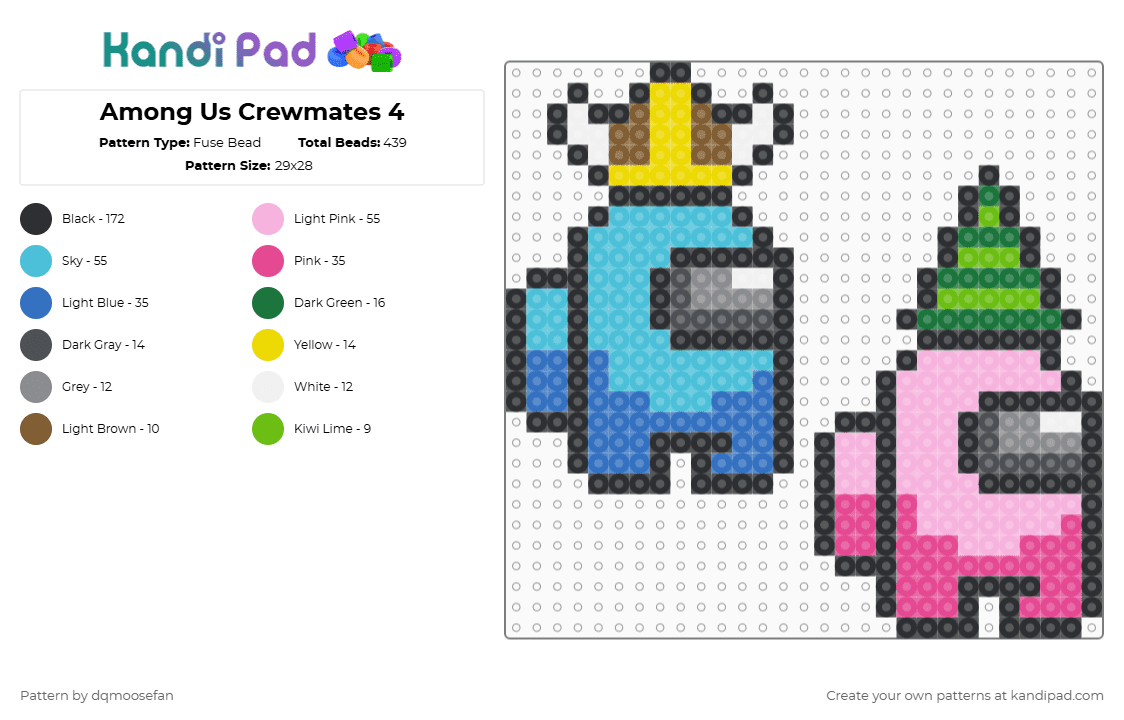Among Us Crewmates 4 Fuse Bead Pattern - Kandi Pad | Kandi Patterns ...