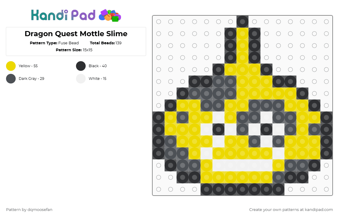 Dragon Quest Mottle Slime Fuse Bead Pattern - Kandi Pad | Kandi ...